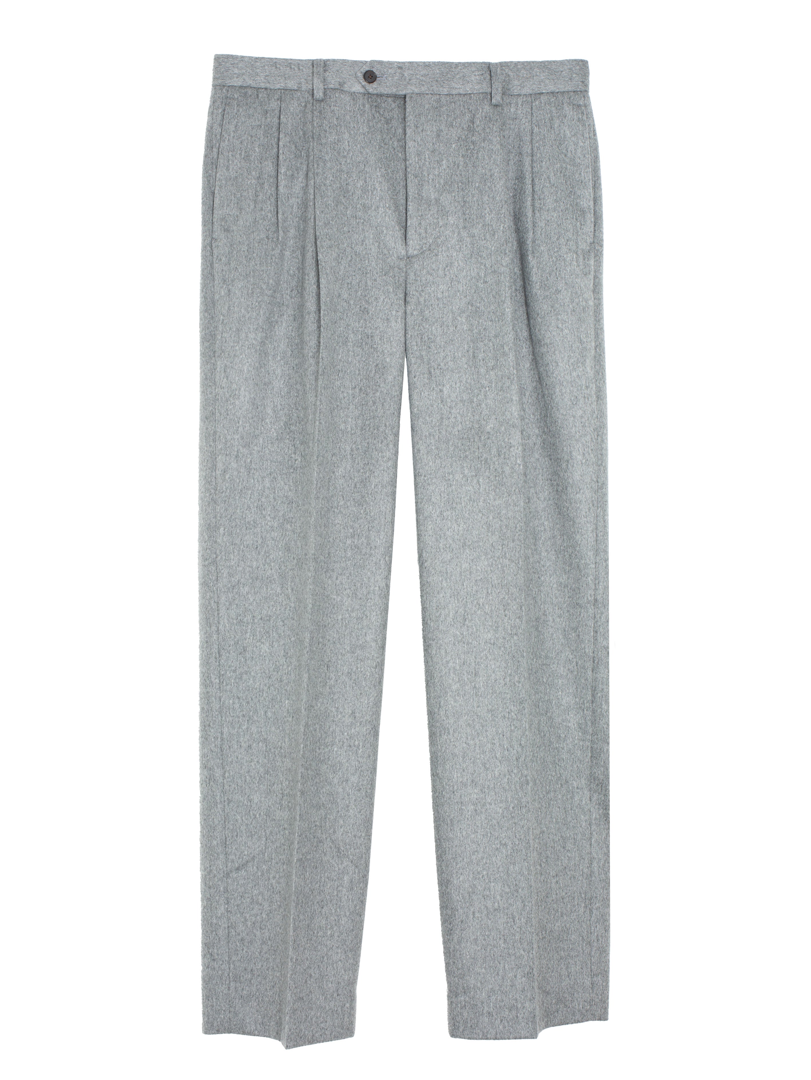Auralee Men's Cashmere Moleskin Two Tuck Slacks Top Grey – Opia