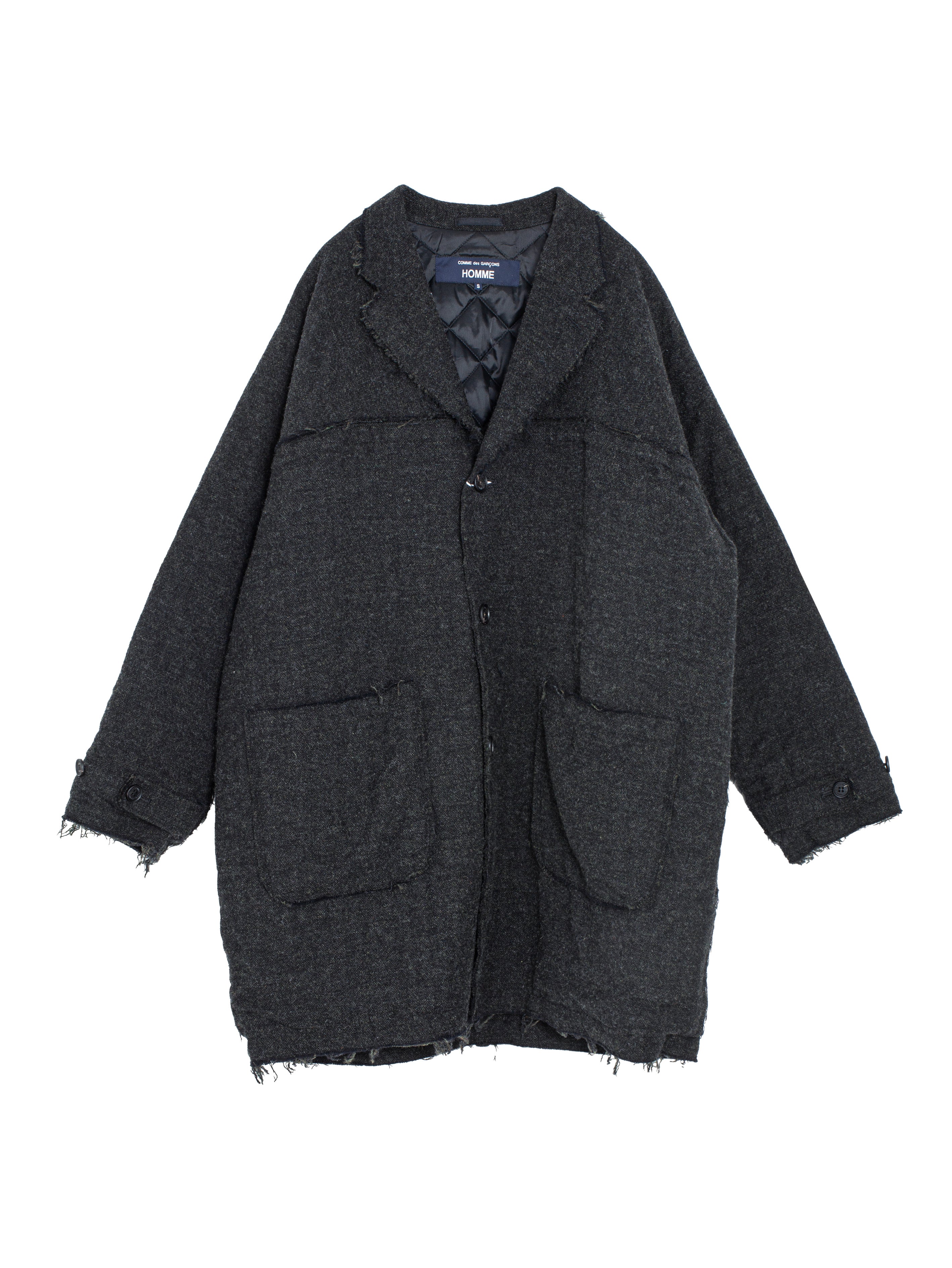 Comme des Garçons Homme CDG Raw Edge Quilted Jacket Khaki – Opia
